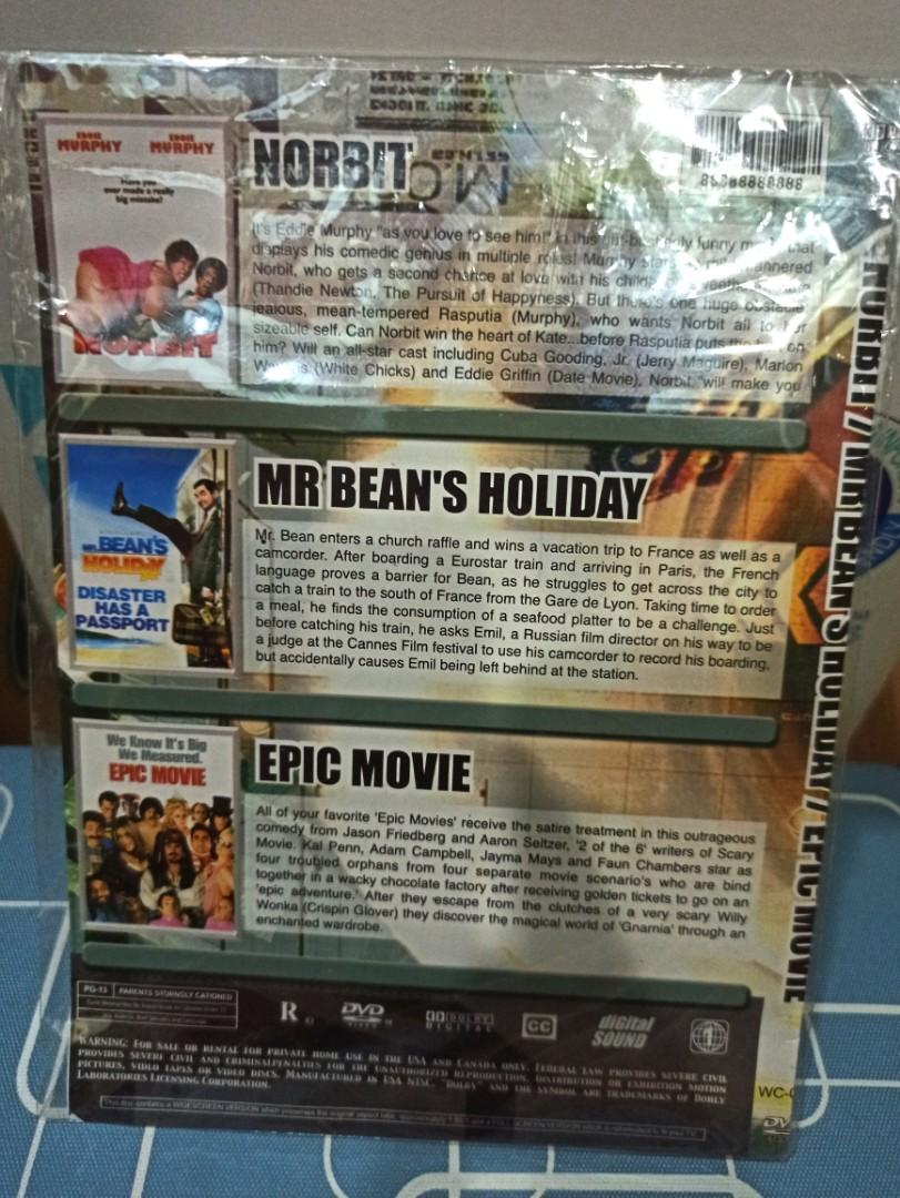 DVD Mr.Bean's Holiday , Norbit , Epic Movie, Hobbies & Toys, Music ...