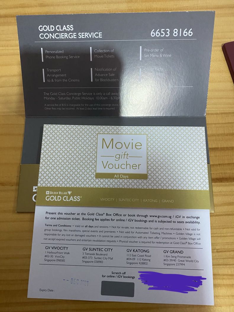 GV GOLD CLASS ALL DAYS (2 tickets), Tickets & Vouchers, Vouchers on ...