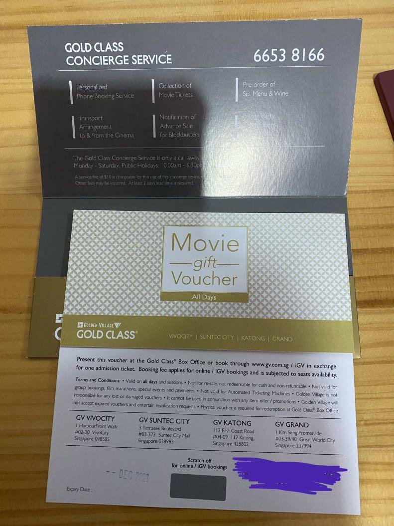 GV GOLD CLASS ALL DAYS (2 tickets), Tickets & Vouchers, Vouchers on ...