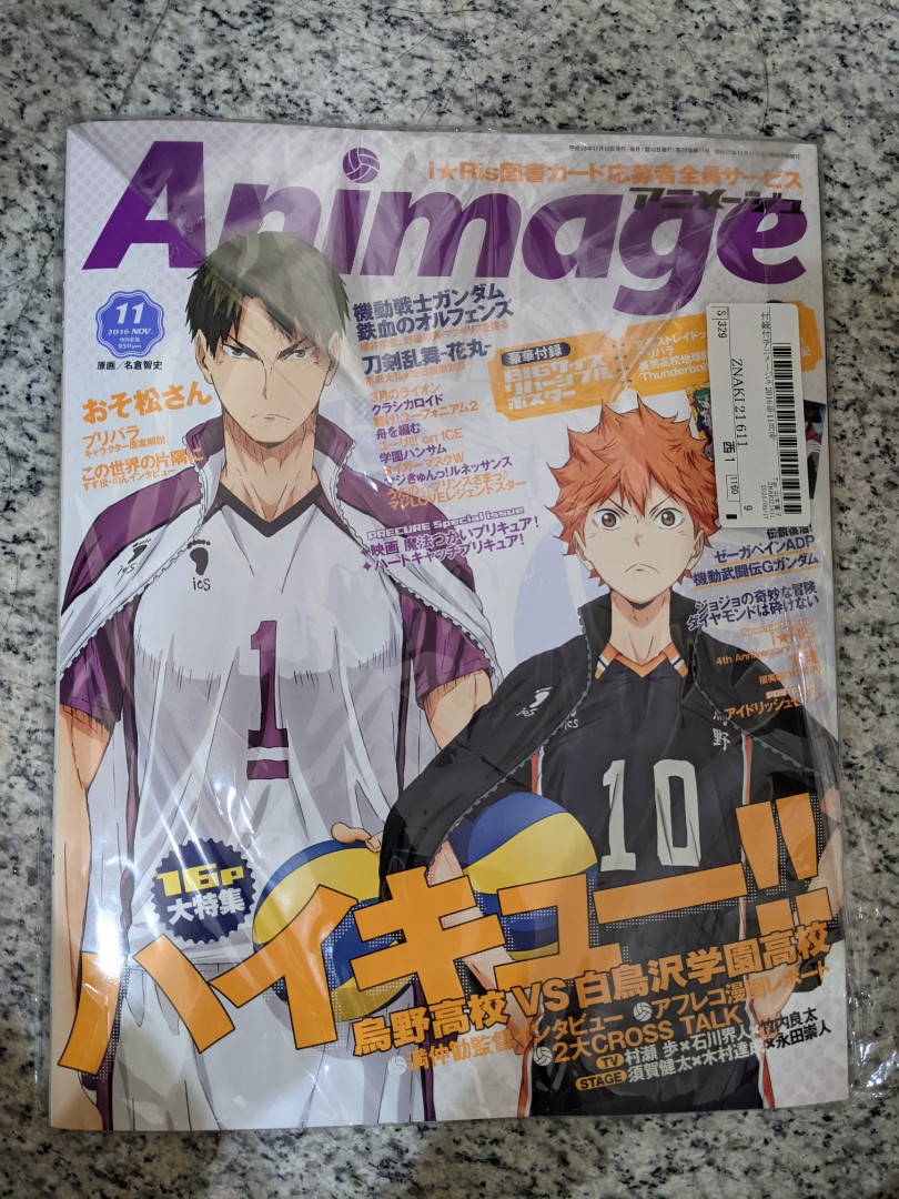 Haikyuu Animage magazine - Hinata and Ushijima cover, Books ...