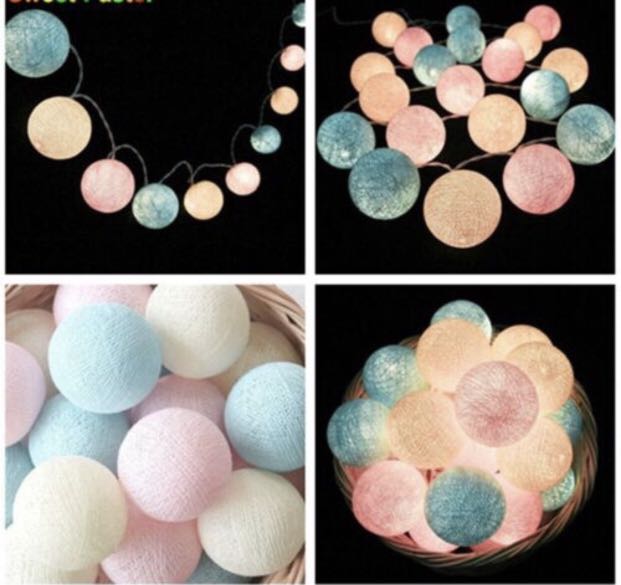 Led ball fairy lights (pastel color), Furniture & Home Living, Home ...