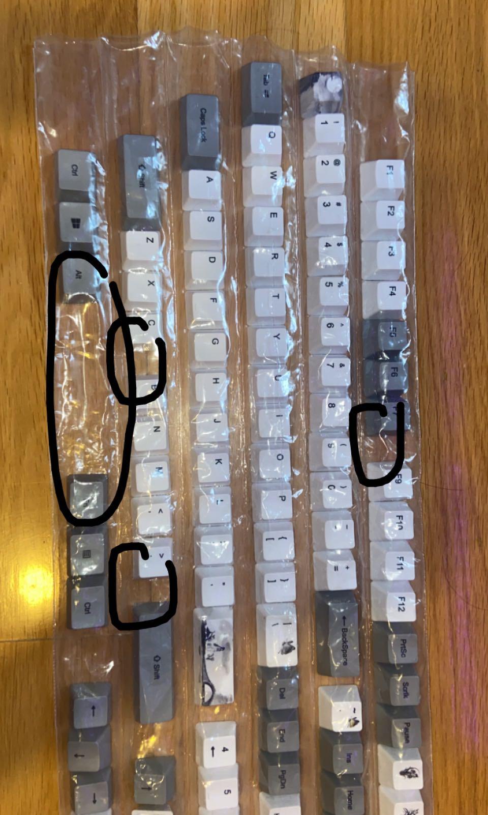 Mechzone PBT double shot non-backlit/non-shine through keycaps (missing ...