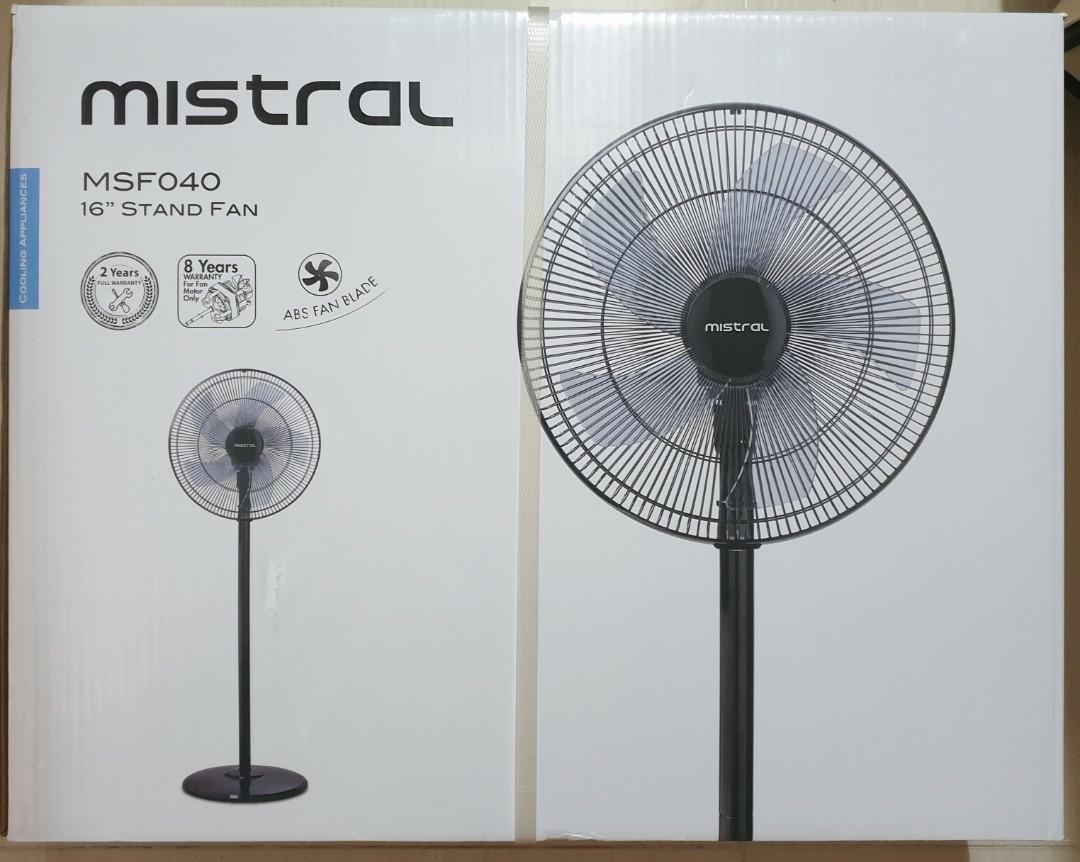 MISTRAL 16" Stand Fan with ABS Fan Blade, Furniture & Home Living ...