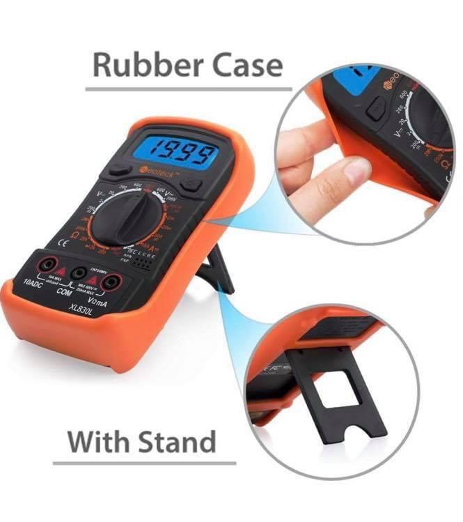 Neoteck Pocket Manual Ranging Digital Multimeter with 2 Test Leads Set ...