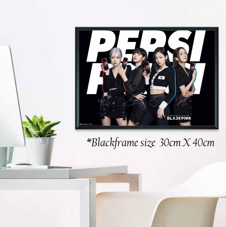 PEPSI x BLACKPINK POSTER LIMITED POSTER with frame, Furniture & Home ...