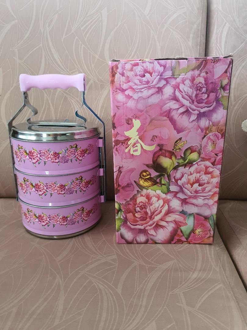Peranakan Design 3 tier stainless steel Tingkat Container, Everything ...