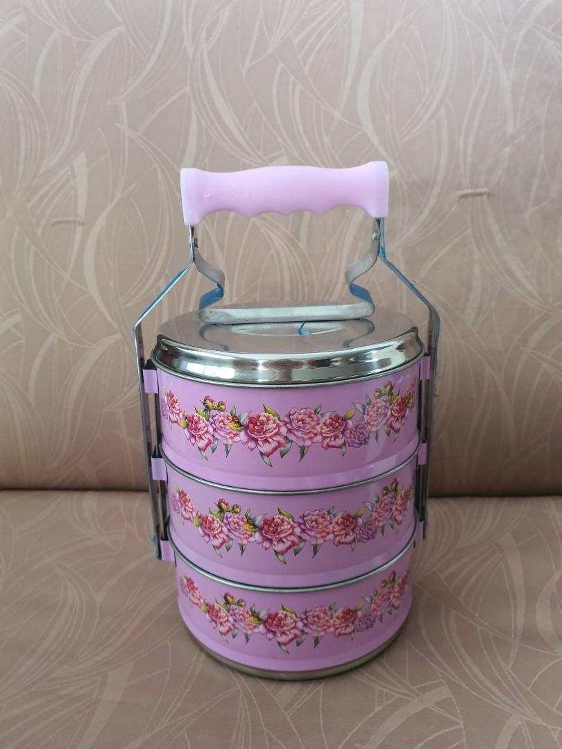 Peranakan Design 3 tier stainless steel Tingkat Container, Everything ...