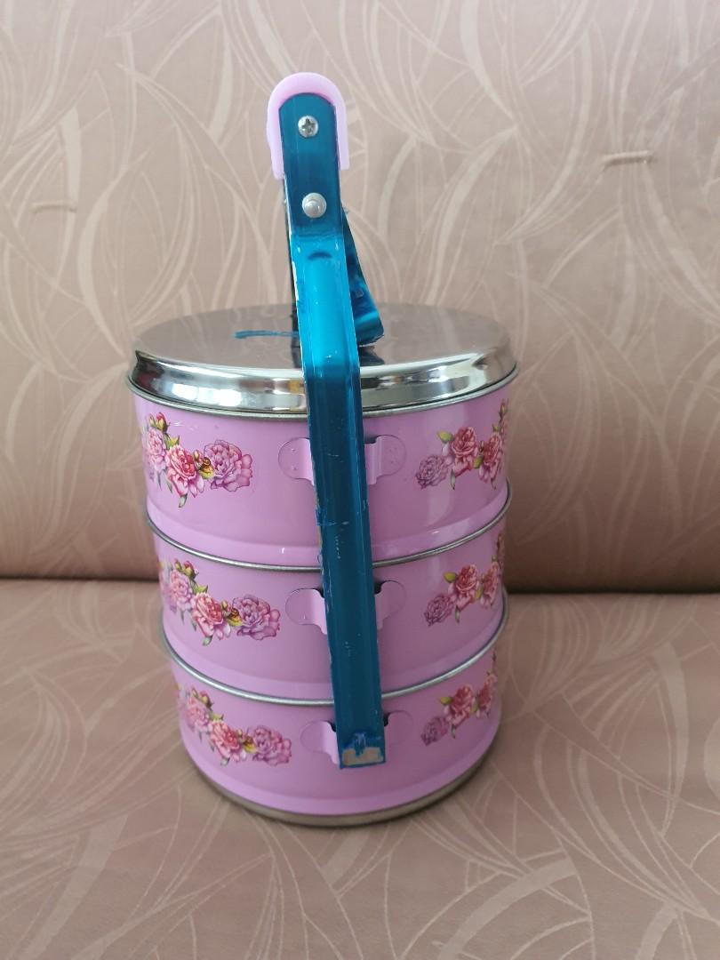 Peranakan Design 3 tier stainless steel Tingkat Container, Everything ...