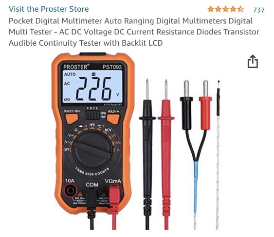 Pocket Digital Multimeter Auto Ranging Digital Multimeters Digital ...