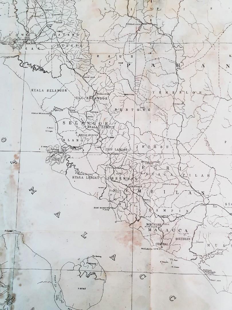 Rare Pre-War Malaya Japanese Orignal Map 91 x 70. ( Malaysia and ...