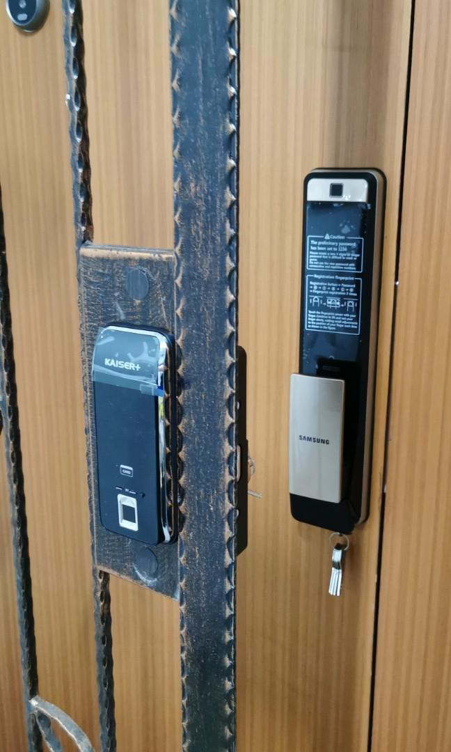 Samsung Dp609 Digital Door lock + Kaiser Gate Lock, Furniture & Home ...