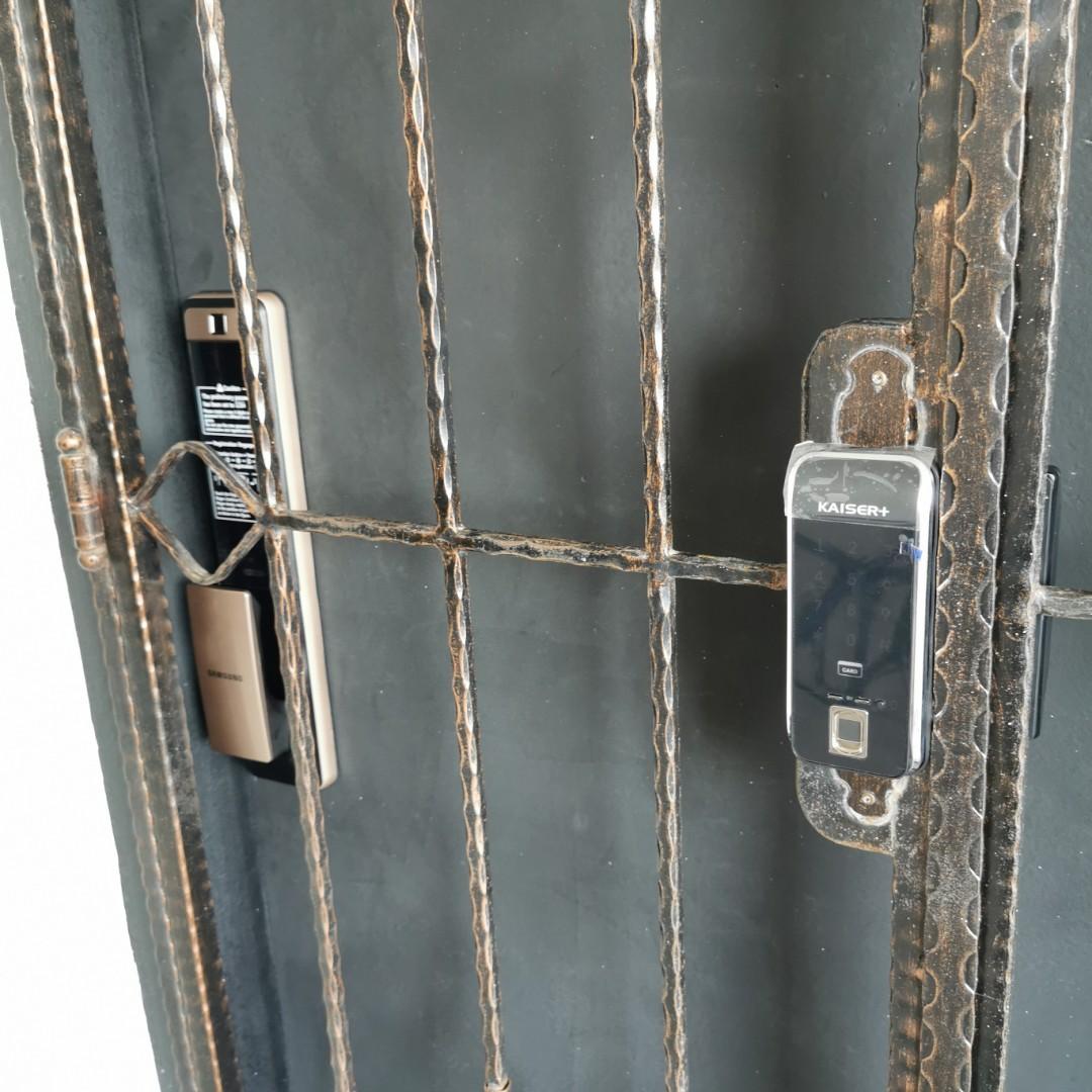 Samsung Dp609 Digital Door lock + Kaiser Gate Lock, Furniture & Home ...