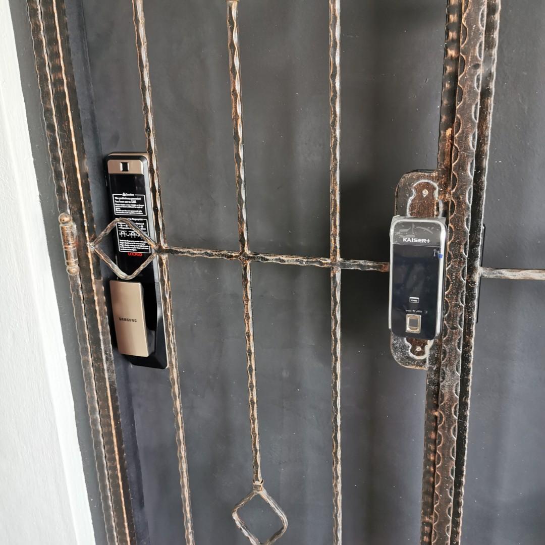 Samsung Dp609 Digital Door lock + Kaiser Gate Lock, Furniture & Home ...