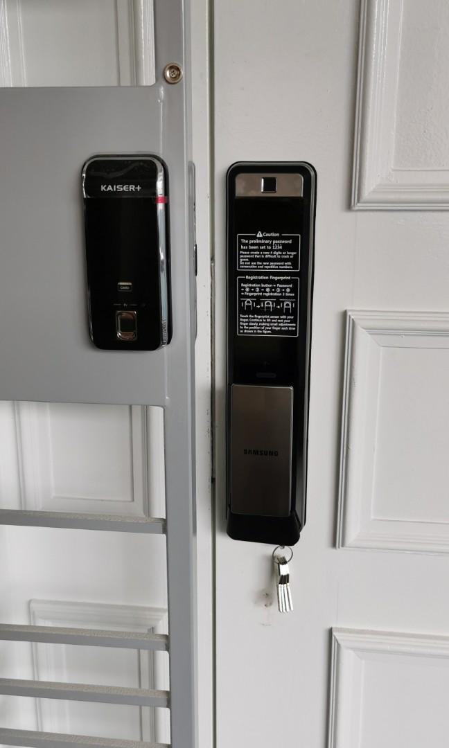 Samsung Dp609 Digital Door lock + Kaiser Gate Lock, Furniture & Home ...