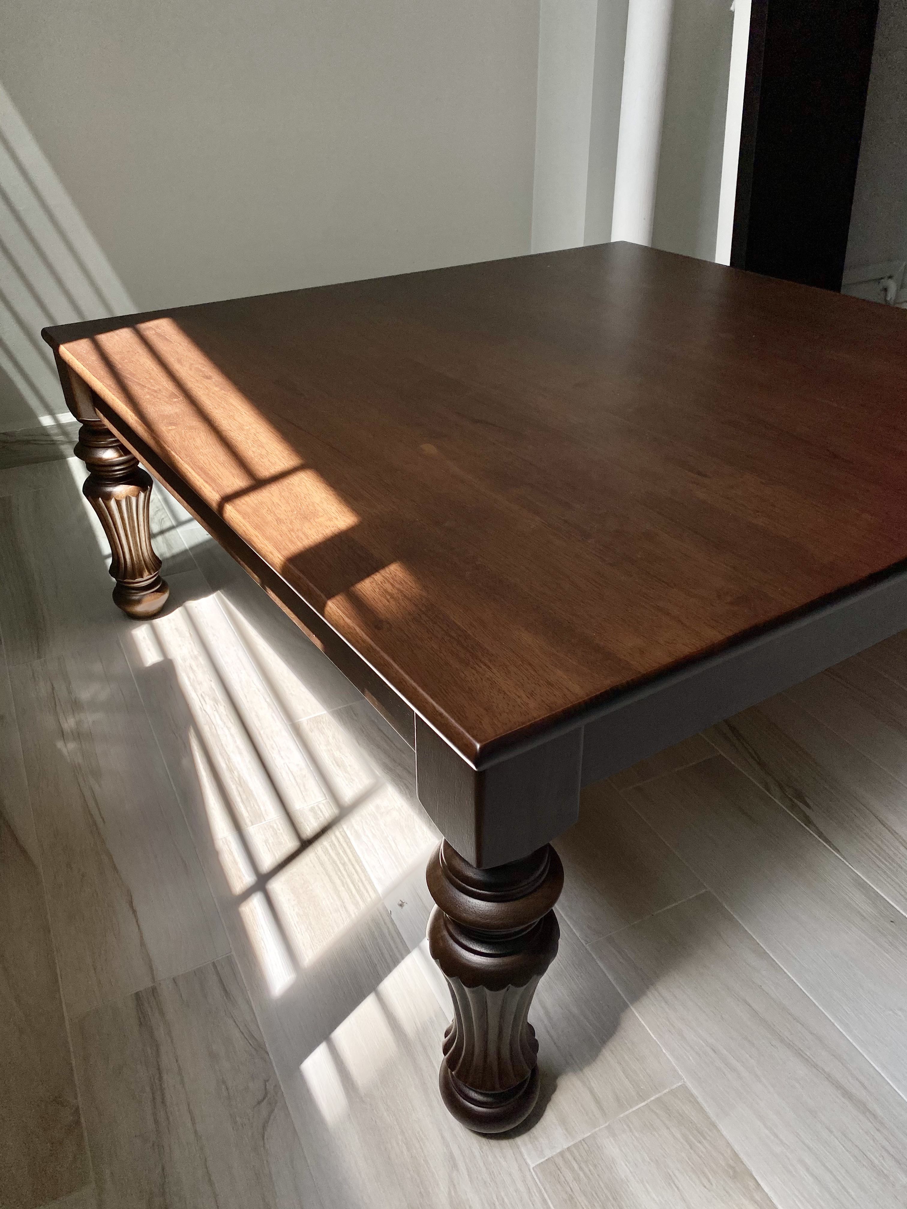 Solid Wooden Square Coffee Table, Furniture, Tables & Chairs on Carousell