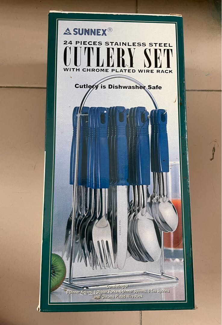 Sunnex 24 Pieces Cutlery Set Stainless Steel, Furniture & Home Living ...