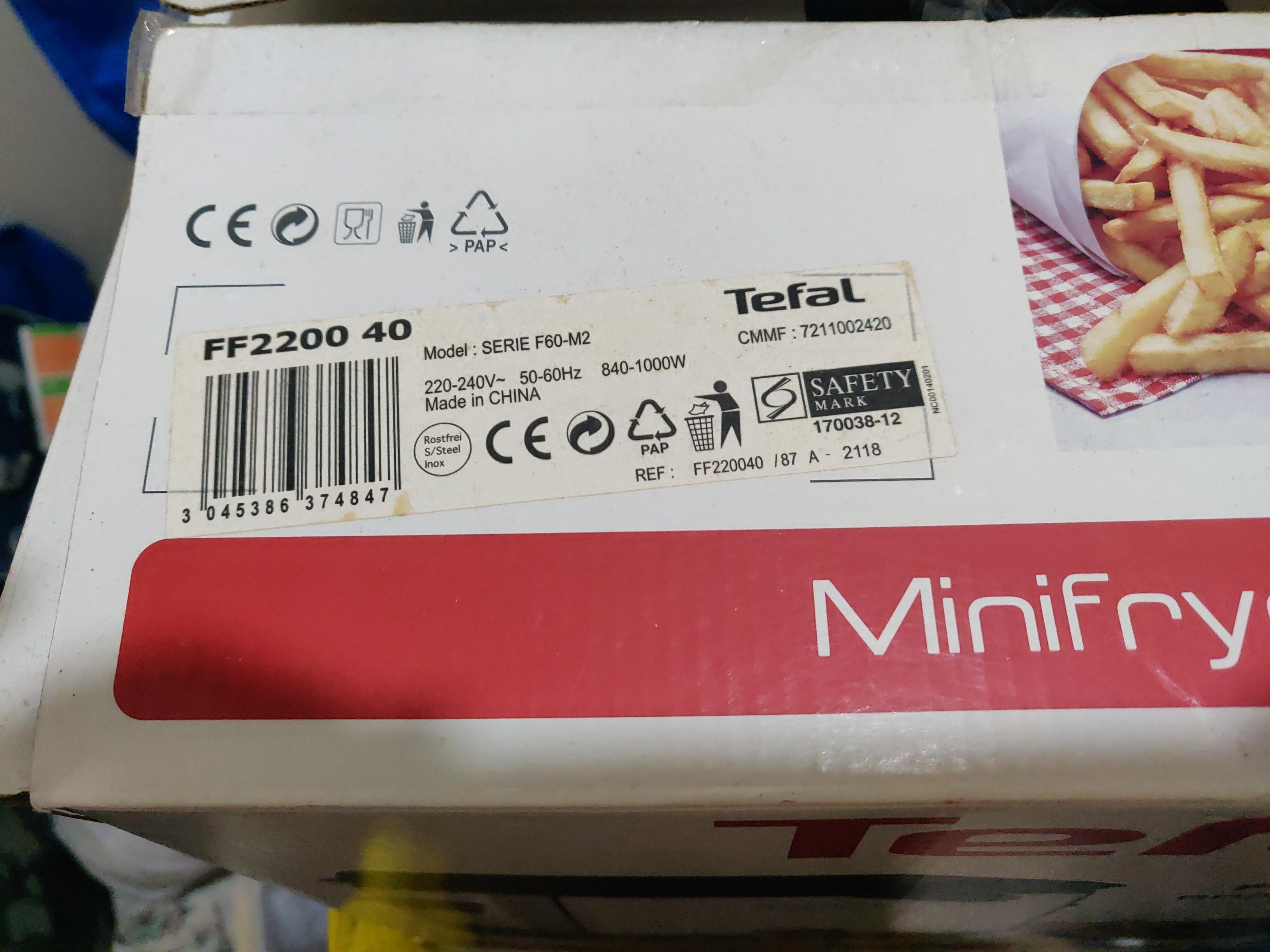 Tefal mini fryer FF2200, TV & Home Appliances, Kitchen Appliances ...