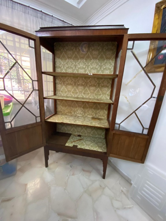 Used Glass Display Cabinet, Furniture & Home Living, Furniture, Shelves ...