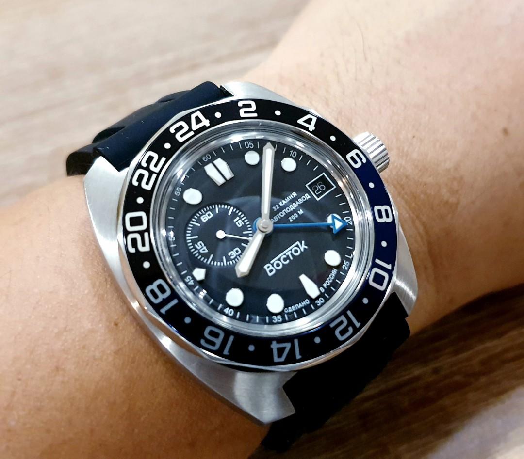 Vostok Amphibia Automatic Dive Grade 200M, Sub dial GMT Batman 24 hour ...