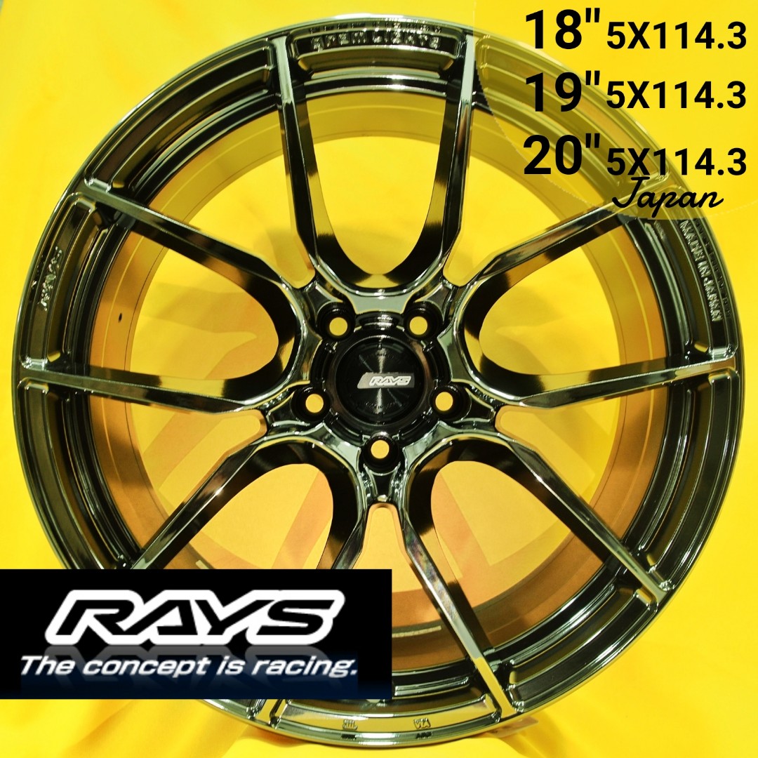 18" 19" 20" RAYS GRAMLIGHTS 57 ANA BLACK CHROME 5X114.3 GENUINE RAYS ...