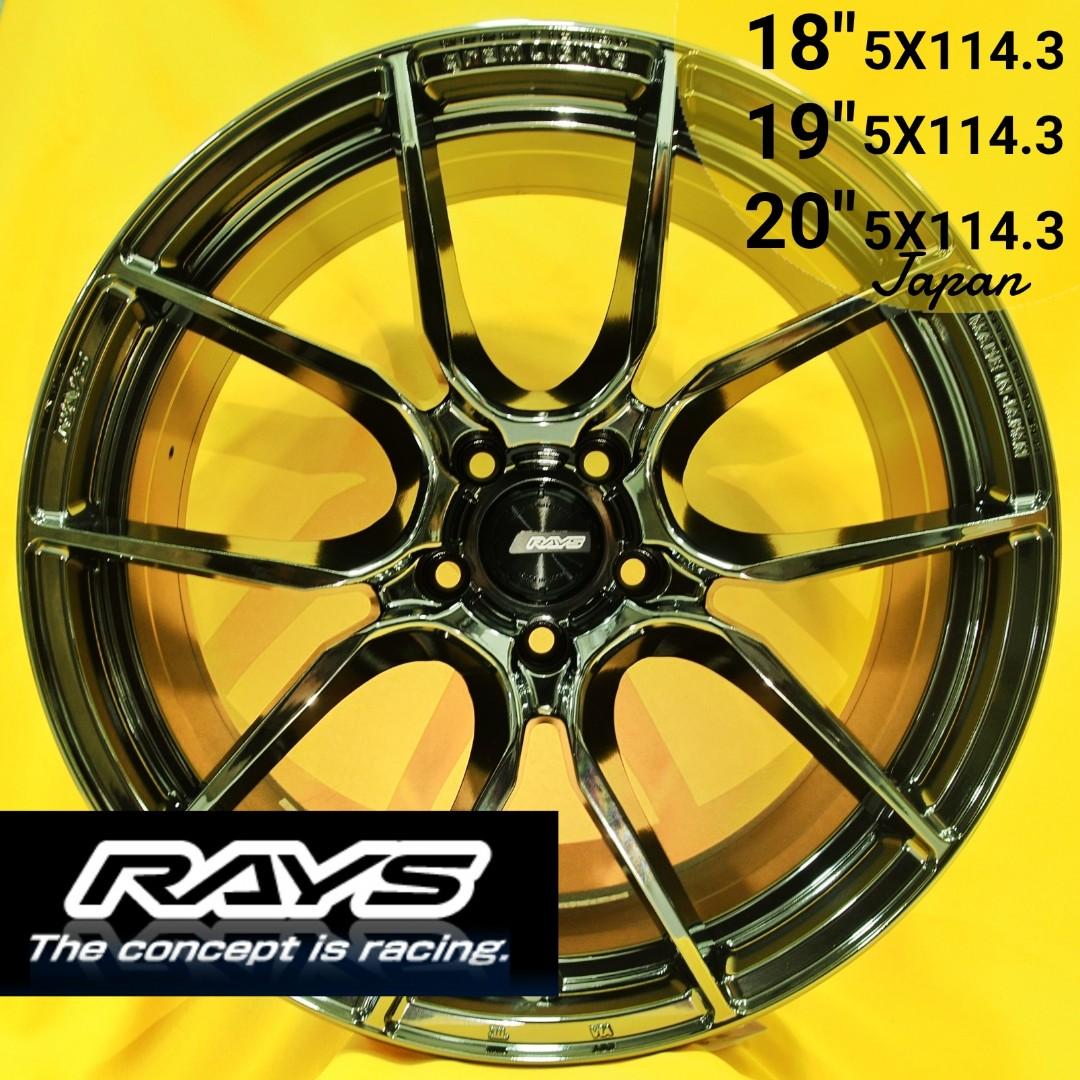 18" 19" 20" RAYS GRAMLIGHTS 57 ANA BLACK CHROME 5X114.3 GENUINE RAYS ...