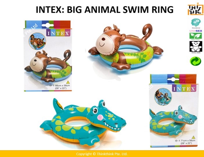 INTEX Alligator Big Animal Inflatable Swim Ring FOR 3 - 6 YEARS OLD ...