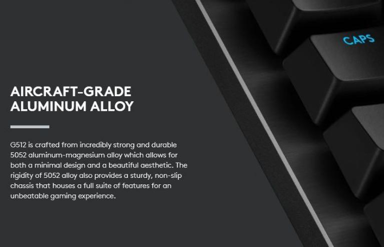 Logitech G512 RGB Mechanical Keyboard Tactile Brown Switch with Free ...