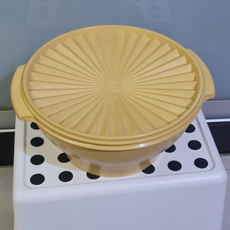 NEW Tupperware Round Container Large (Yellow) Authentic, Furniture ...