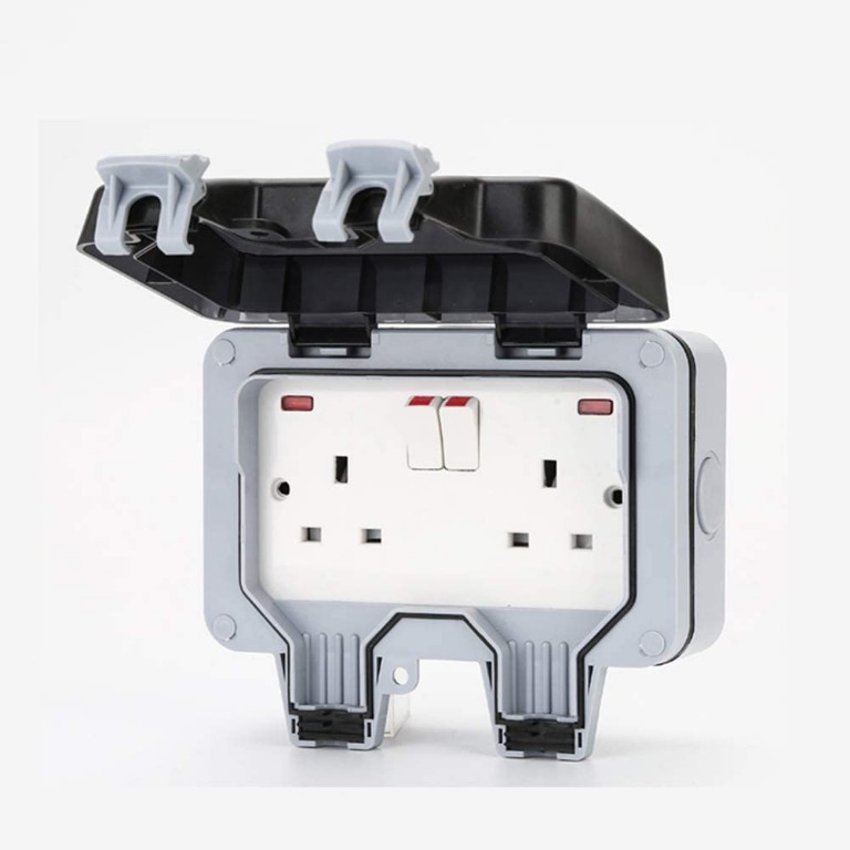 Outdoor Sockets Waterproof Double Socket, Wall Electrical Outlets, IP66 ... Outdoor Sockets Waterproof Double Socket, Wall Electrical Outlets, IP66 ...