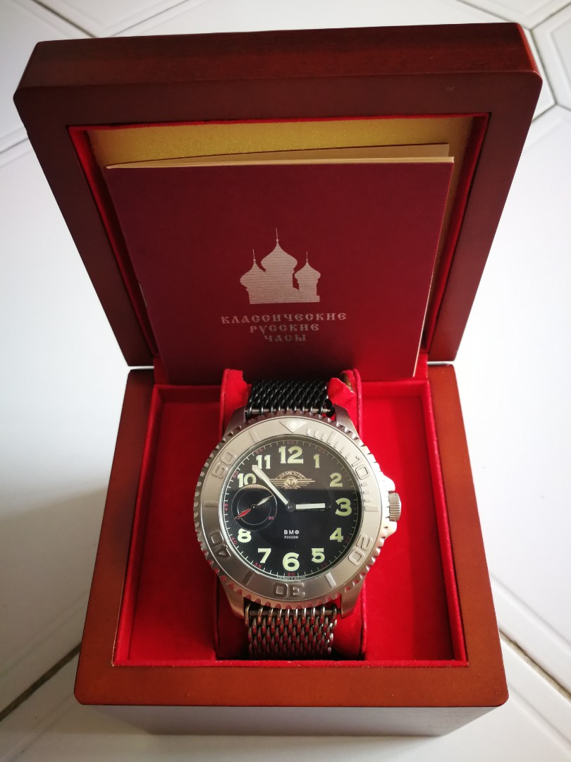 'RED OCTOBER' Red Army Dive watch, 50mm,Steel Shark Mesh Bracelet ...