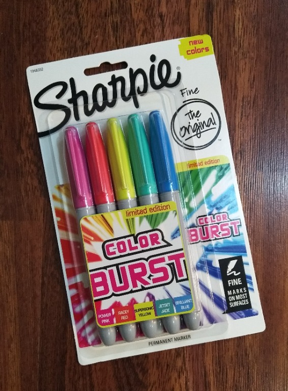 Sharpie COLOR BURST Fine Tip Permanent Marker : 5 Colors Set, Hobbies ...