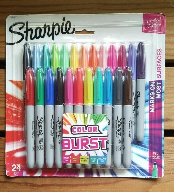 Sharpie LIMITED EDITION Fine Tip Permanent Markers : COLOR BURST 24 ...