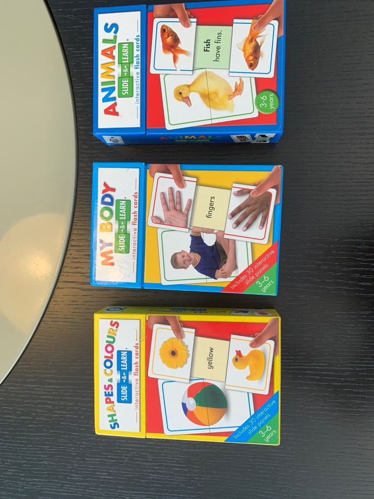 Slide and learn flash cards, 兒童＆孕婦用品, 嬰兒玩具 - Carousell