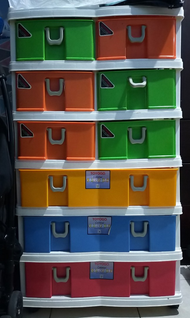Toyogo Plastic Storage Cabinet/Drawer With Wheel(6 Tier), Furniture ...