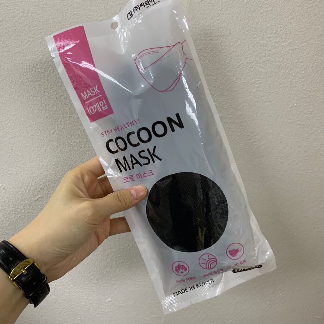 3D Korean Disposable Mask (3Ply) - 10pcs Cocoon Mask (BLACK), Health ...