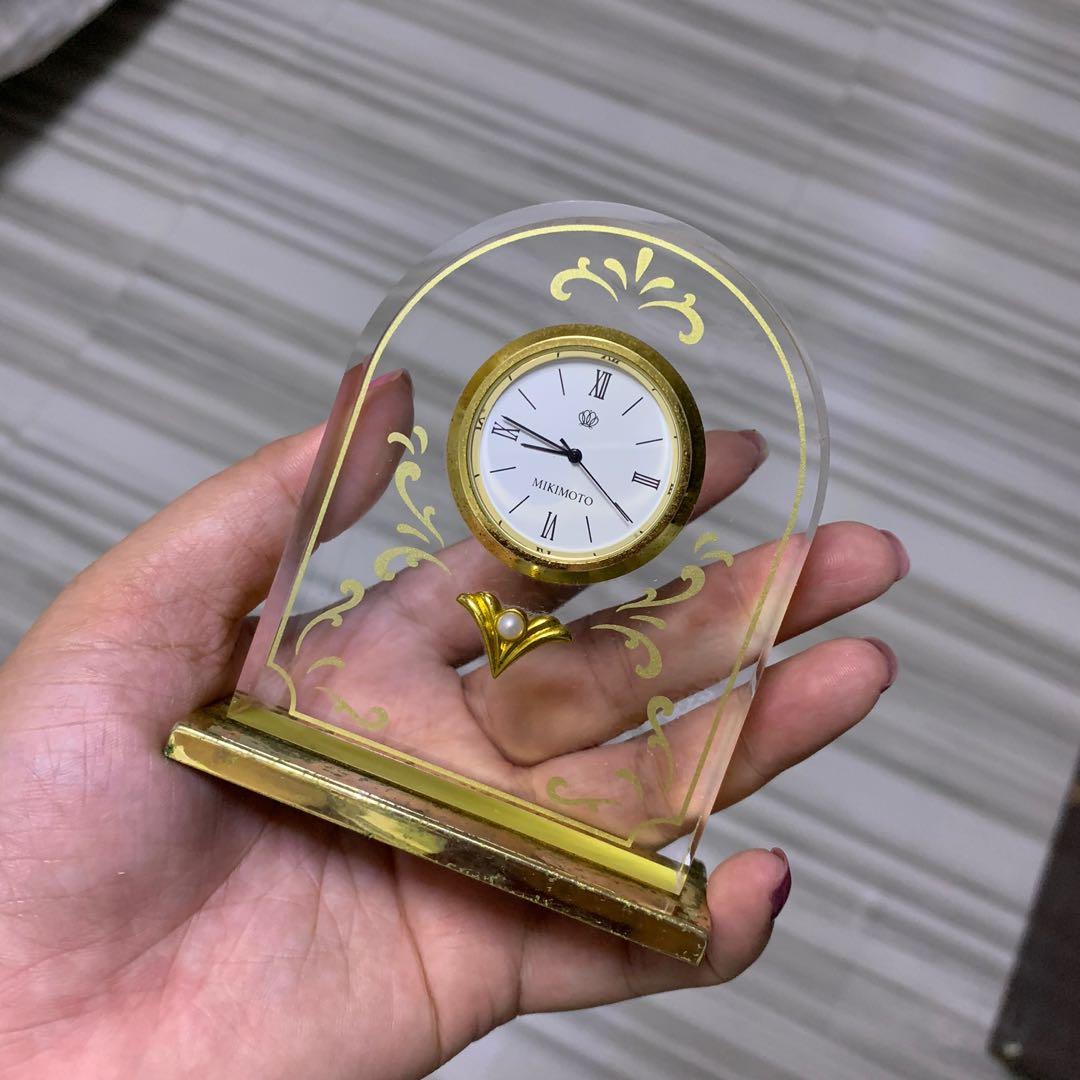ANTIQUE AUTHENTIC MIKIMOTO ANTIQUE CLOCK WITH AUTHENTIC MIKIMOTO PEARL ...