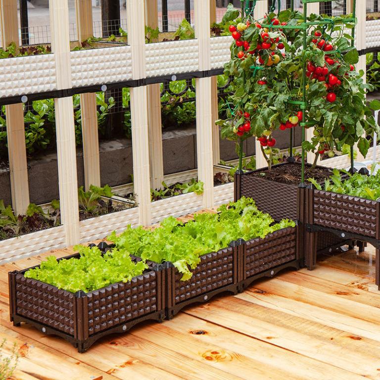 Balcony vegetable planting box outdoor courtyard roof indoor assembly ...