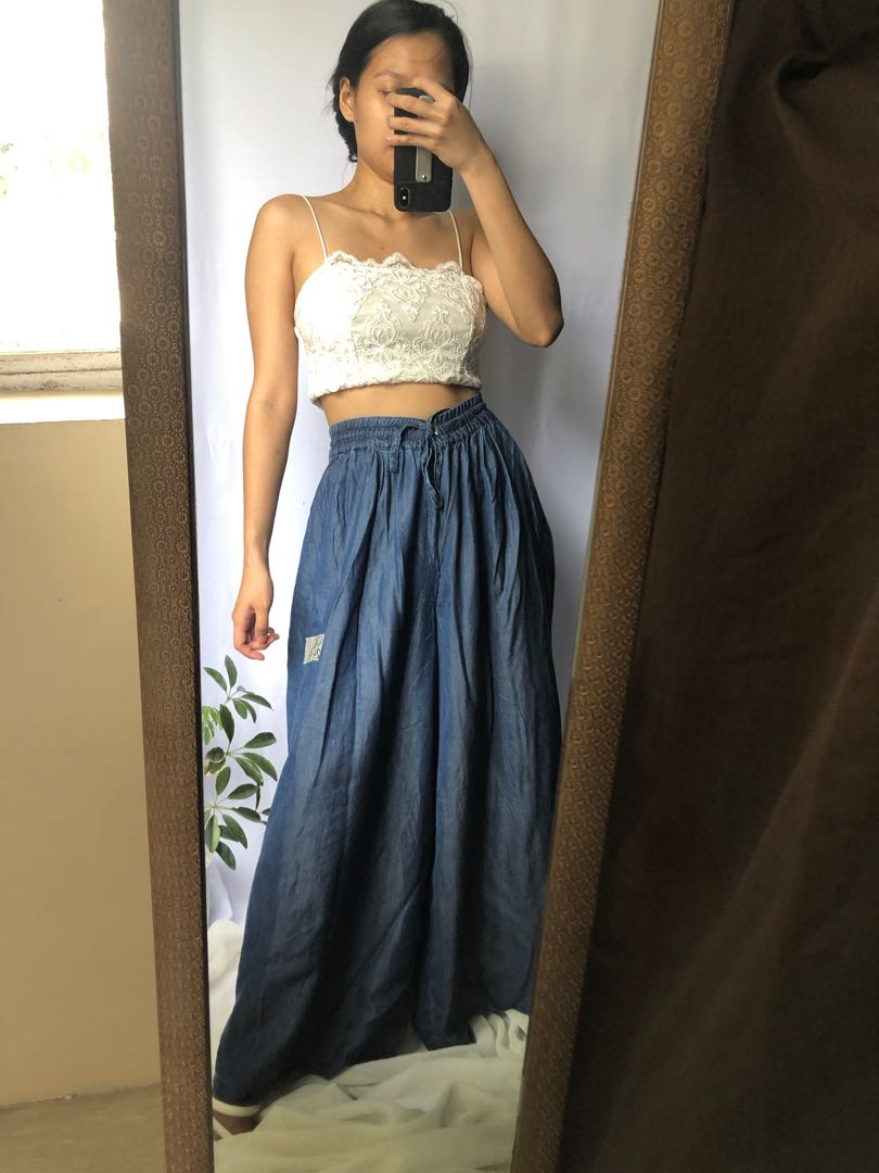 C80 DENIM SQUAREPANTS, Women's Fashion, Bottoms, Other Bottoms on Carousell