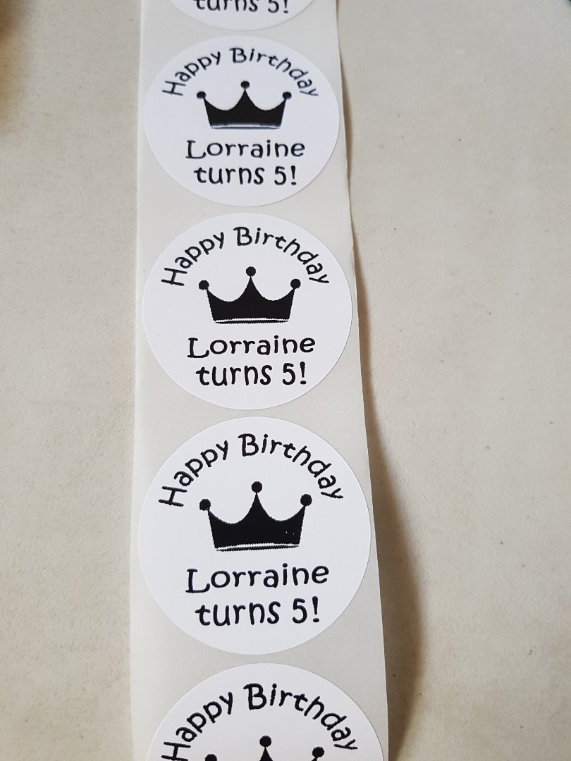 Happy Birthday Sticker Labels, Design & Craft, Art & Prints on Carousell