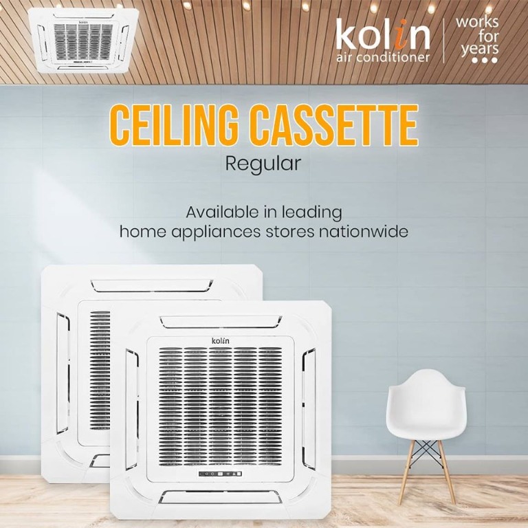 KOLIN 3tr Ceiling Cassette Type regular aircon also offer in 5tr, TV ...