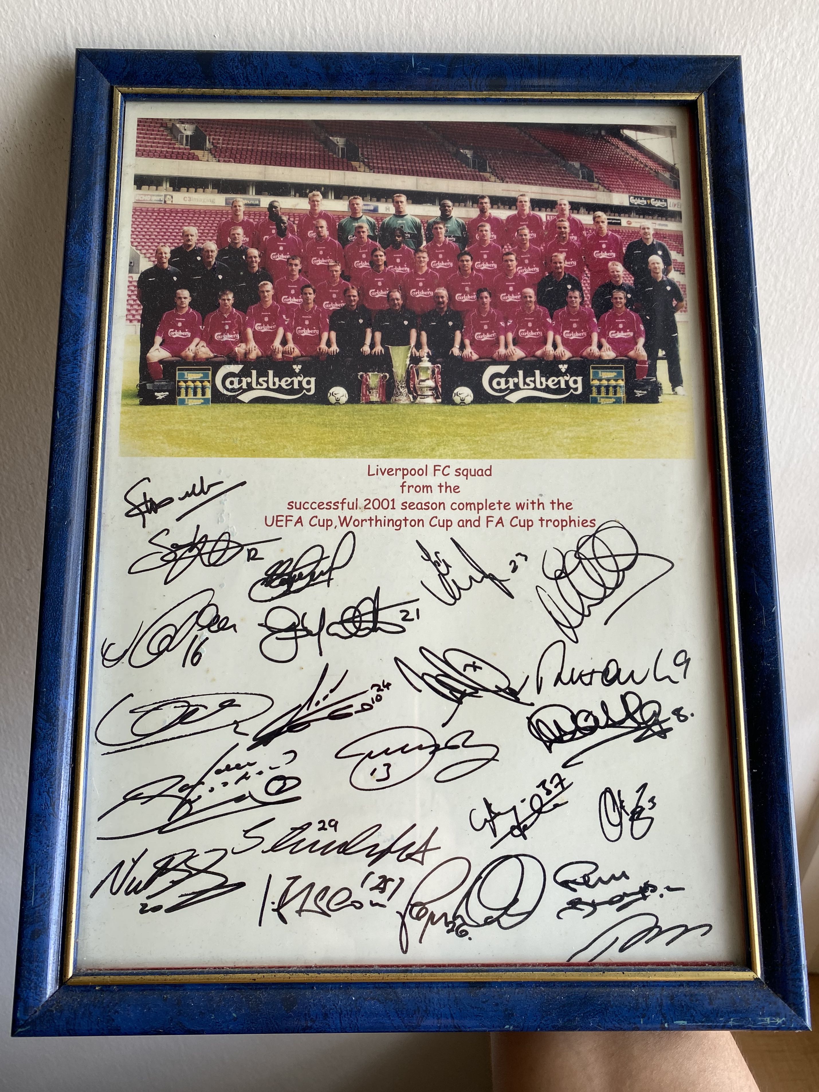 Liverpool 2001-2002 Season Squad Photo Frame, Hobbies & Toys ...
