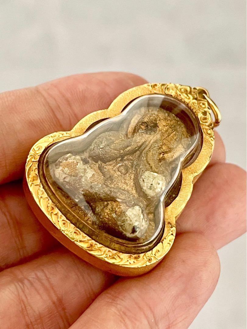 Lp Tim Phra Pidta Wat Lahanrai w/Salika Takrut Med Prakam Chanting Bead ...