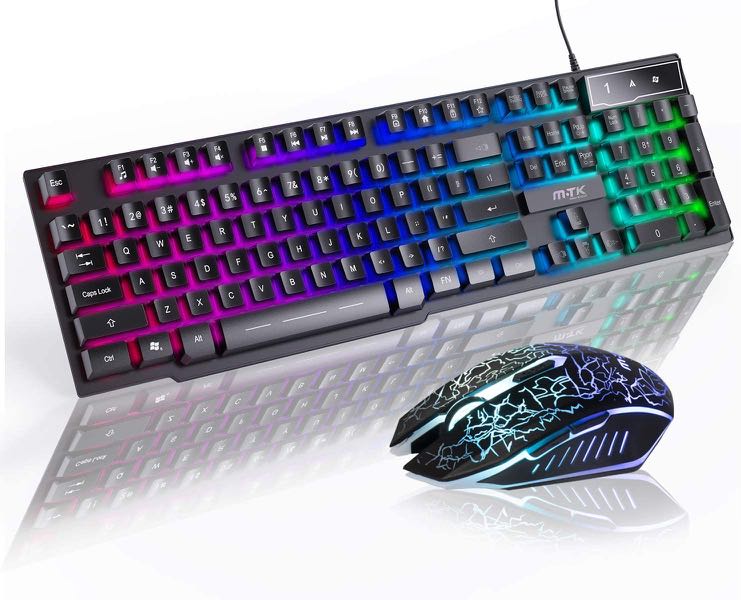 M-T-K Gaming keyboard and mouse combo GT813,4D optical mouse,Back lit ...