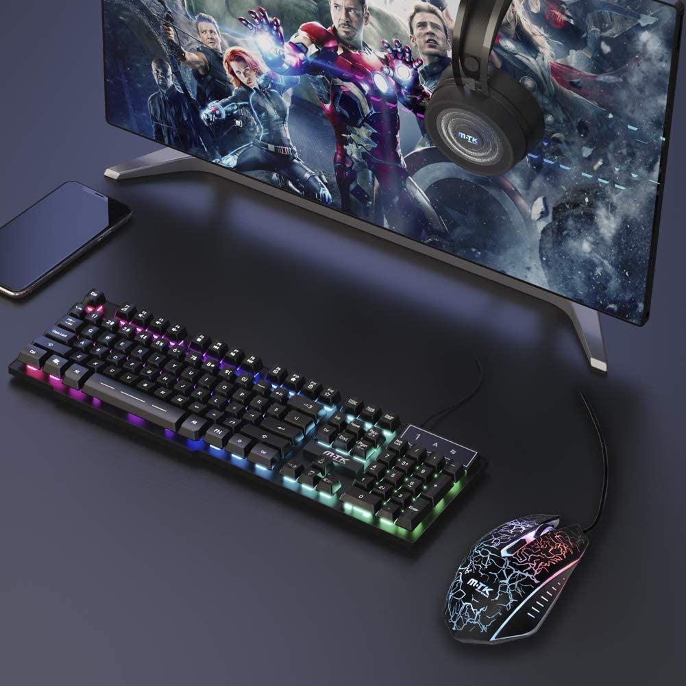 M-T-K Gaming keyboard and mouse combo GT813,4D optical mouse,Back lit ...