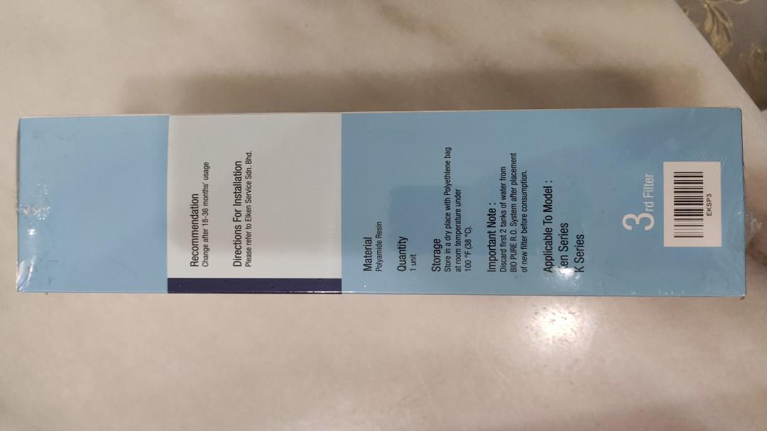 Original full set filters for Elken Bio Pure Ken II, TV & Home ...
