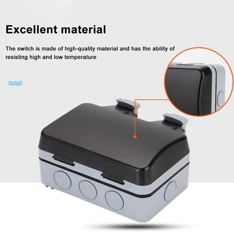 Outdoor Sockets Waterproof Double Socket, Wall Electrical Outlets, IP66 ...