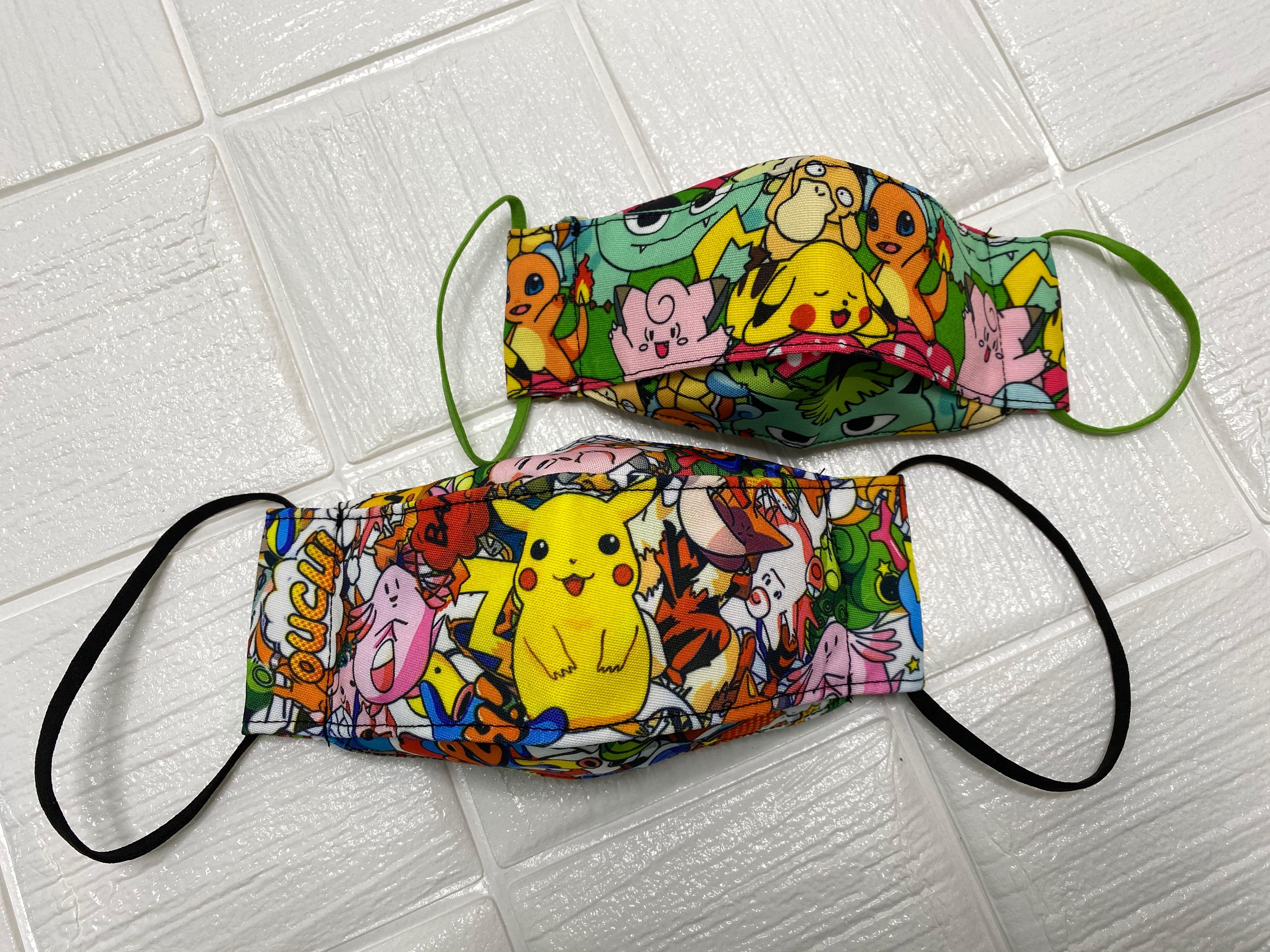 Pikachu mask Pokémon Mask origami mask reusable mask 3D mask handmade ...