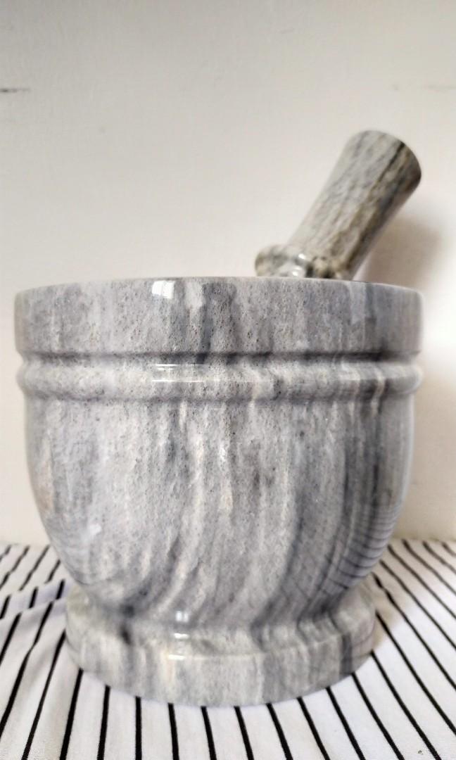 Pure Marble Stone Mortar and Pestle (Almeres), TV & Home Appliances ...