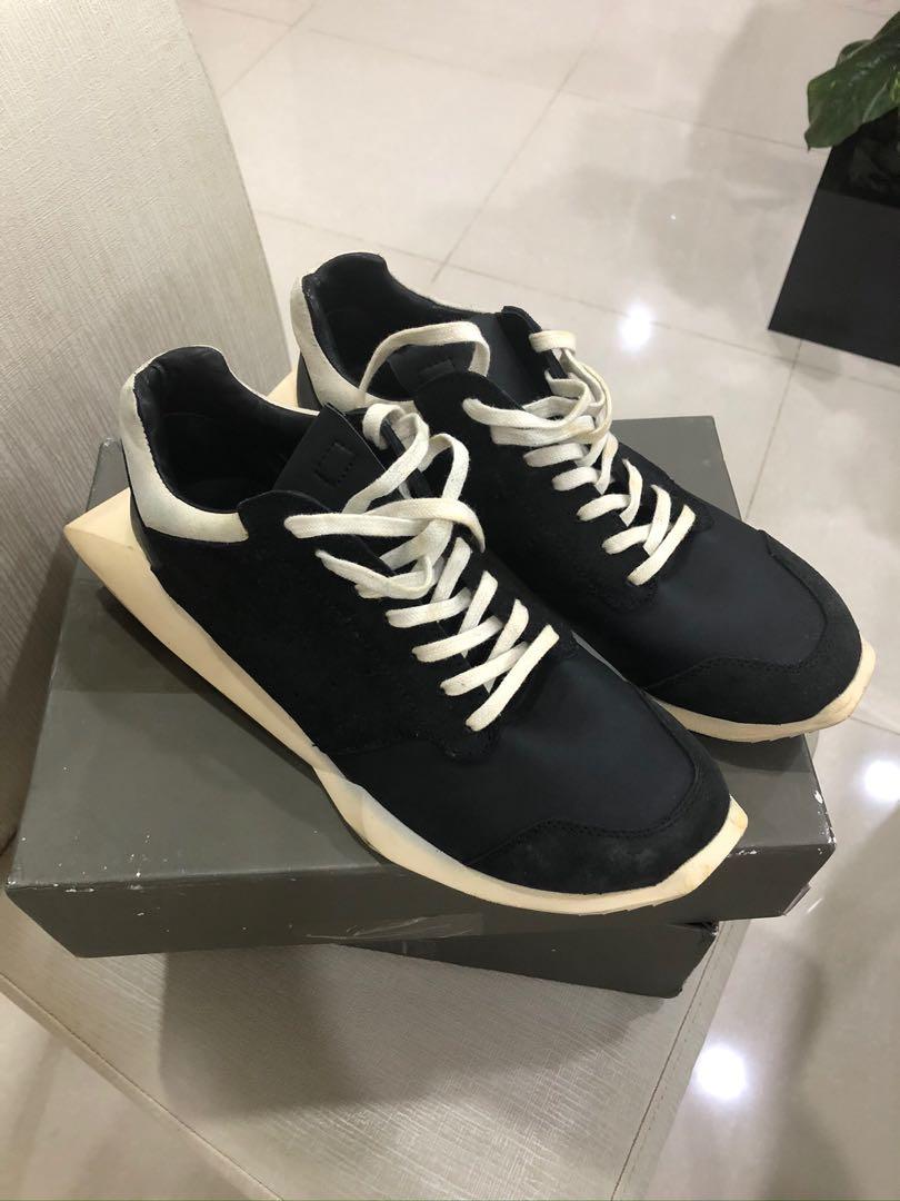 REP Rick Owens x Adidas Tech Runner Black / Milk, Men's Fashion ...