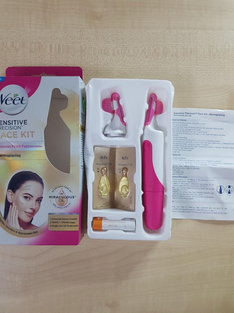 Veet Sensitive Precision Dermaplaning Face Kit , ( face kit removes ...